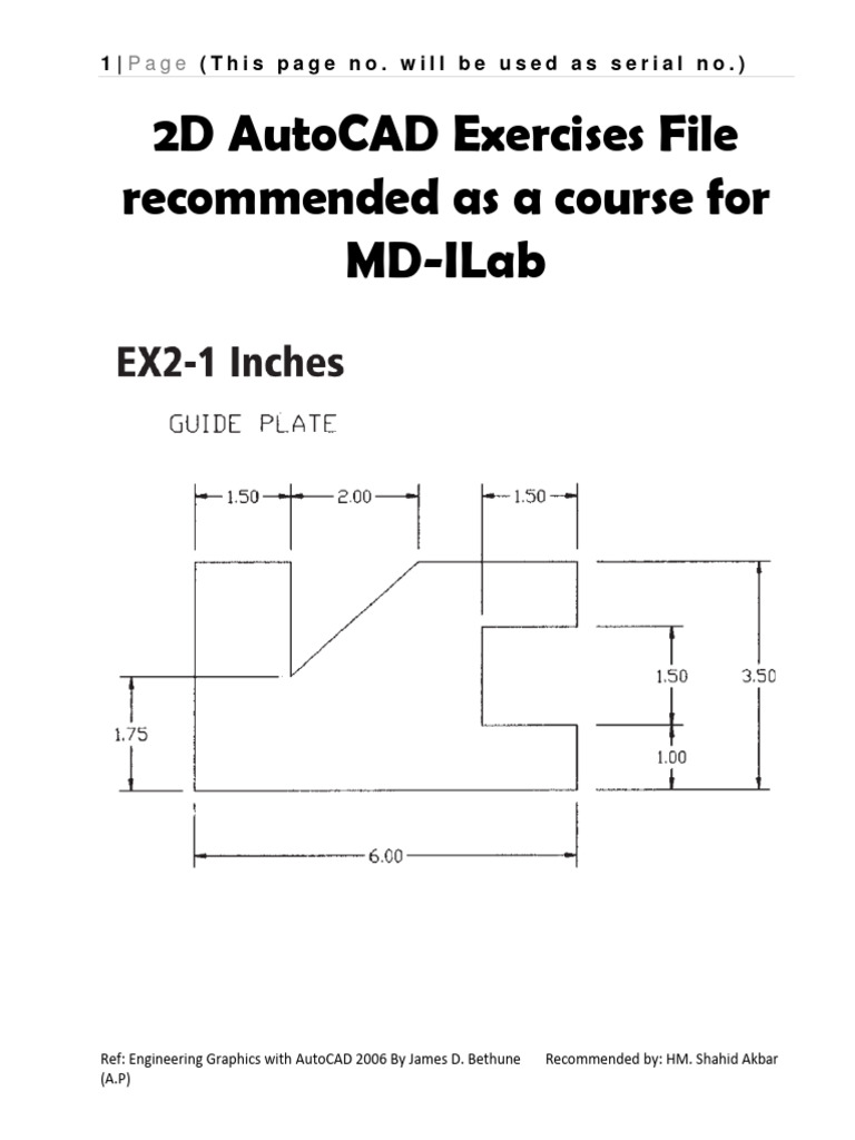 Basic 2D AutoCAD Exercises PDF | PDF | Autodesk | Software