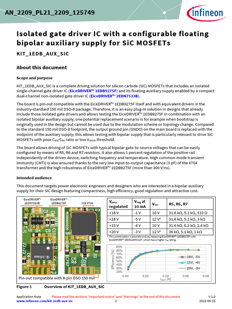 Infineon-Evaluation Board KIT 1EDB AUX SiC-ApplicationNotes-V01 00-En ...