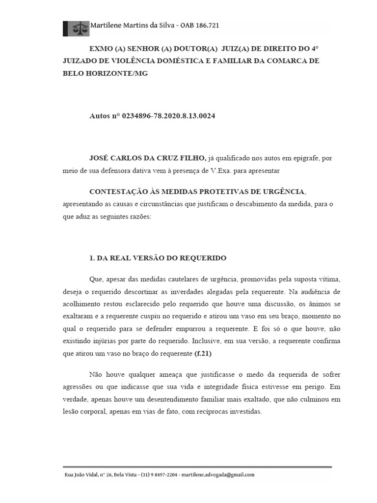 Medida Protetiva Modelo | PDF | Procedimento criminal | Direito Penal