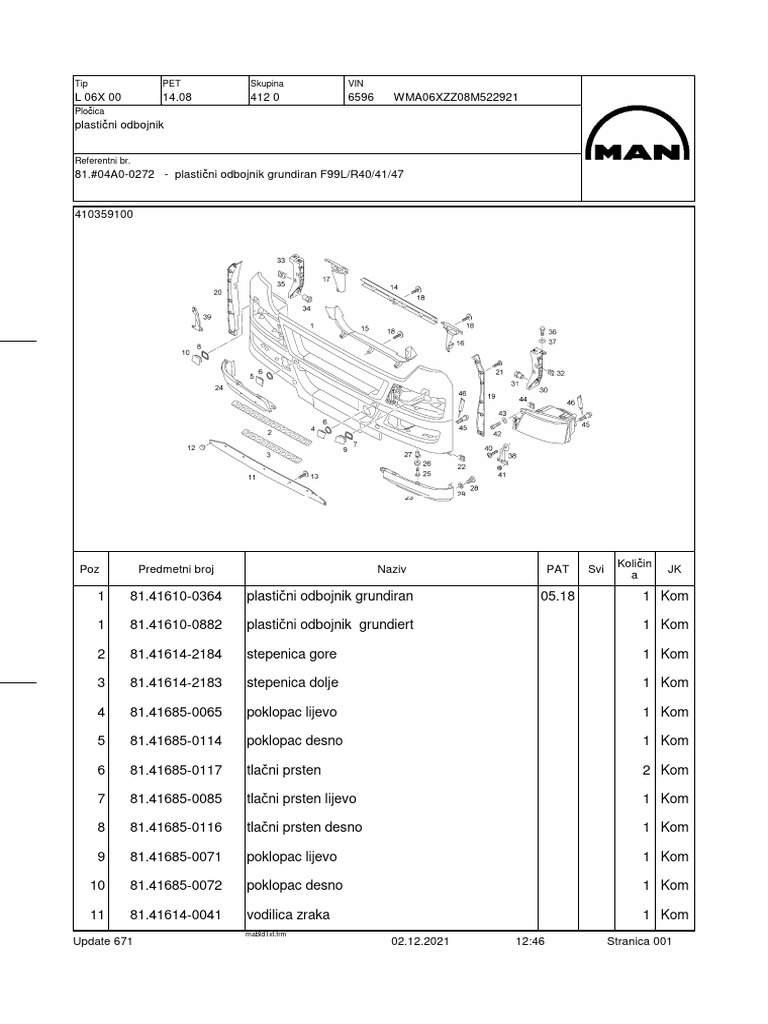 MAN TGX Bumper Scheme | PDF