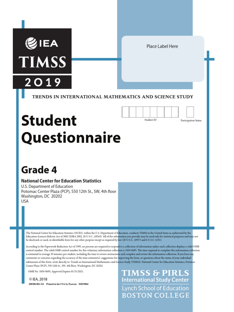 T19 GR4 StudentQ USA Questionnaire | PDF | Race And Ethnicity In The ...