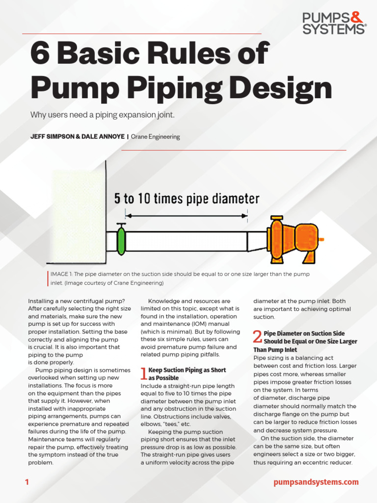 6 Basic Rules of Pump Piping - 1 | PDF