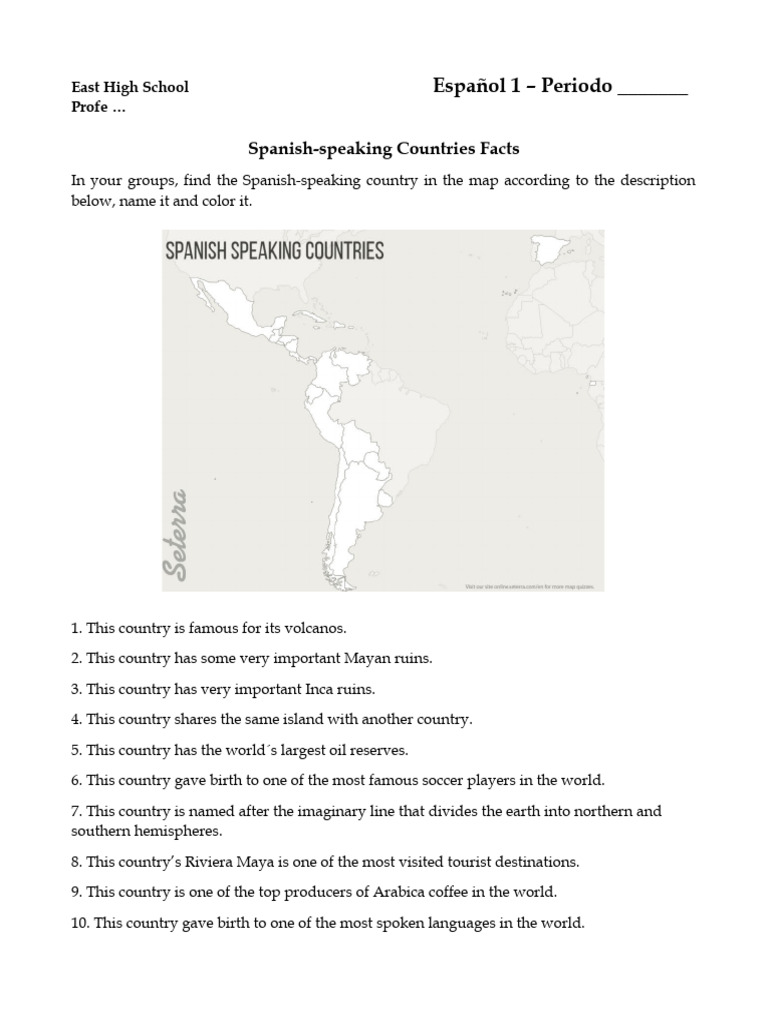 Spanish-speaking Countries Facts | PDF
