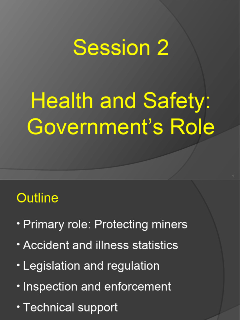 02 Slides - Session 2 Health and Safety - Government Role | PDF ...