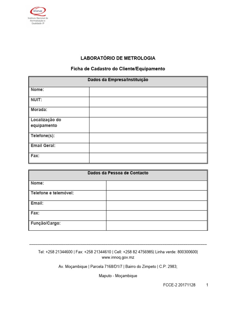Modelo - Ficha de Cadastro de Cliente e Equipamento | Download grátis ...