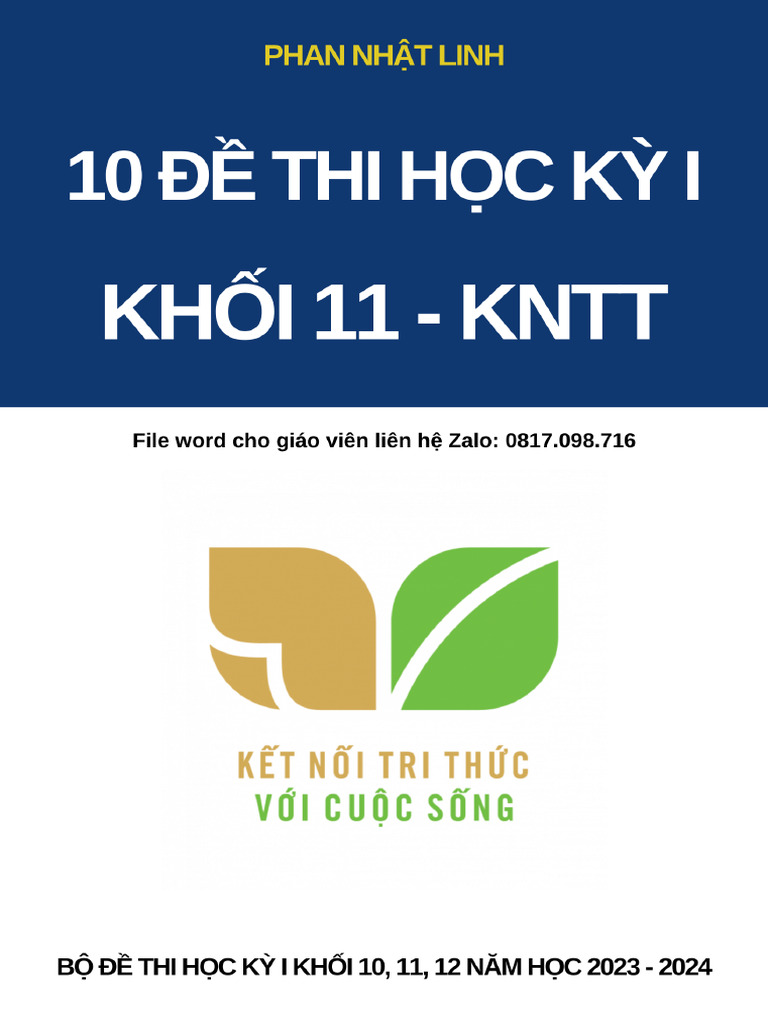 10 de Kiem Tra Cuoi Hoc Ky 1 Mon Toan 11 Ket Noi Tri Thuc Voi Cuoc Song Co Dap An | PDF