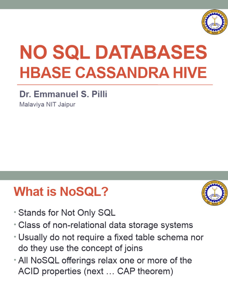 10 NoSQL Databases - HBase Hive Cassandra | PDF | No Sql | Databases