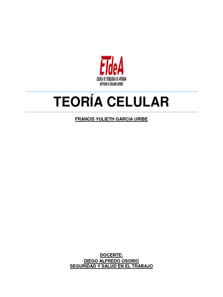TEORÍA CELULAR | PDF | Organismos | Biología Celular)