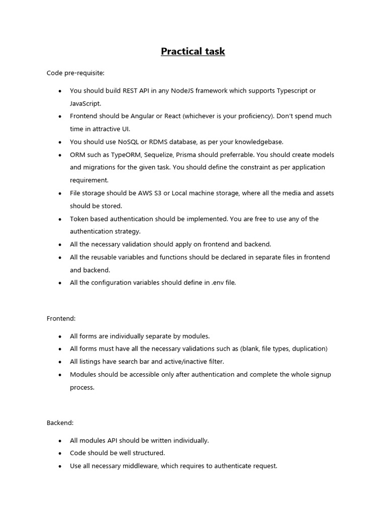 SNDK MEAN Stack Practical Task | PDF SNDK MEAN Stack Practical Task | PDF