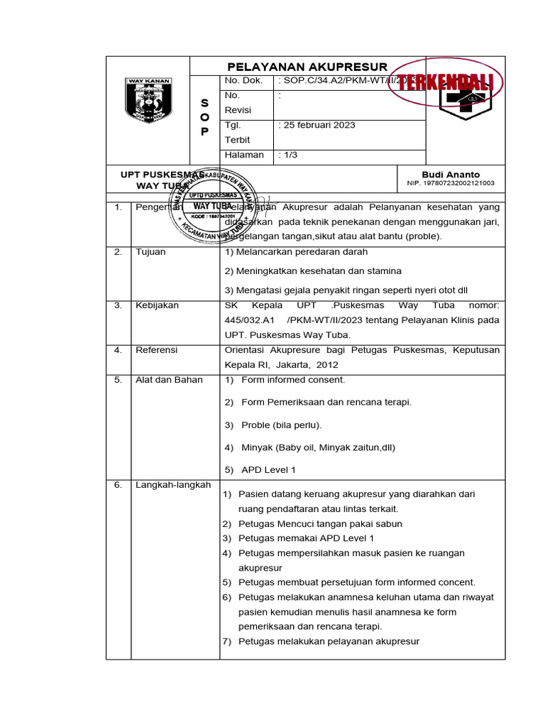 Format Pelayanan Akupresur 2023 (1) - 2 | PDF Format Pelayanan Akupresur 2023 (1) - 2 | PDF