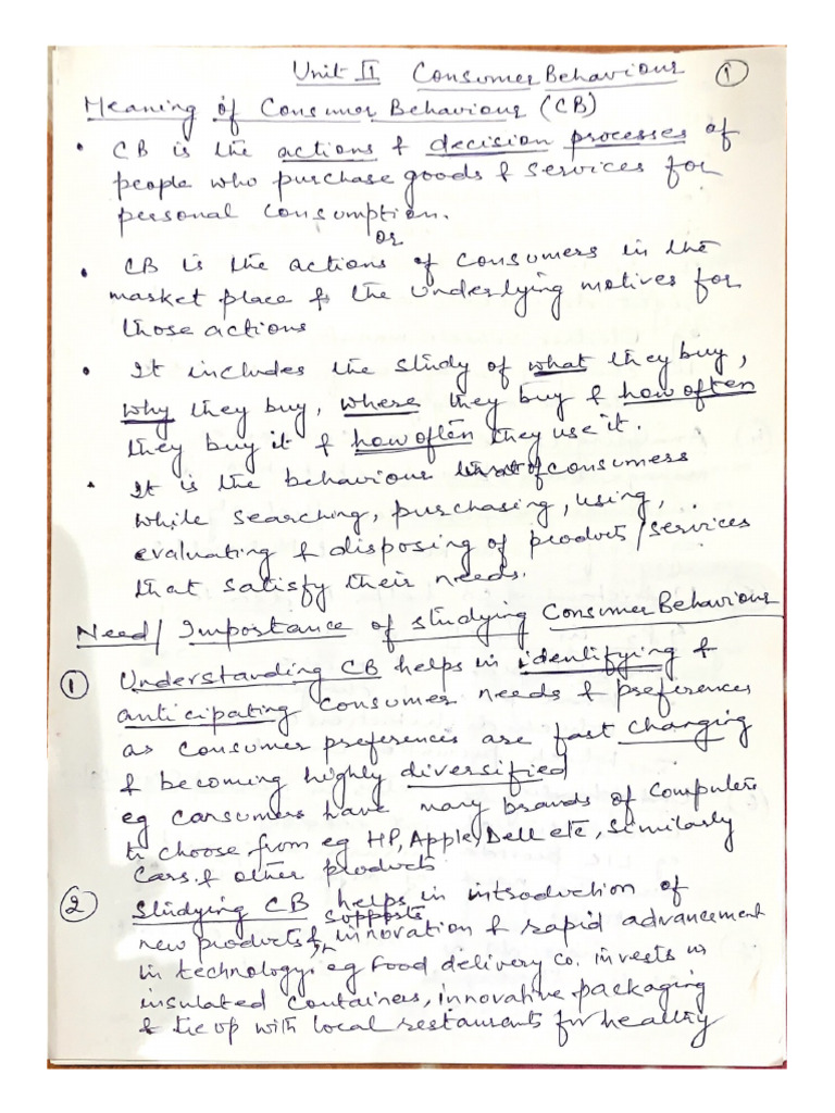 Consumer Behaviour Unit 2 | PDF