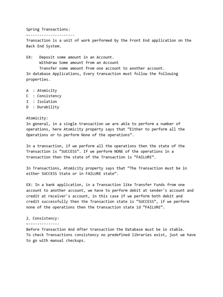 Spring Transactions | PDF