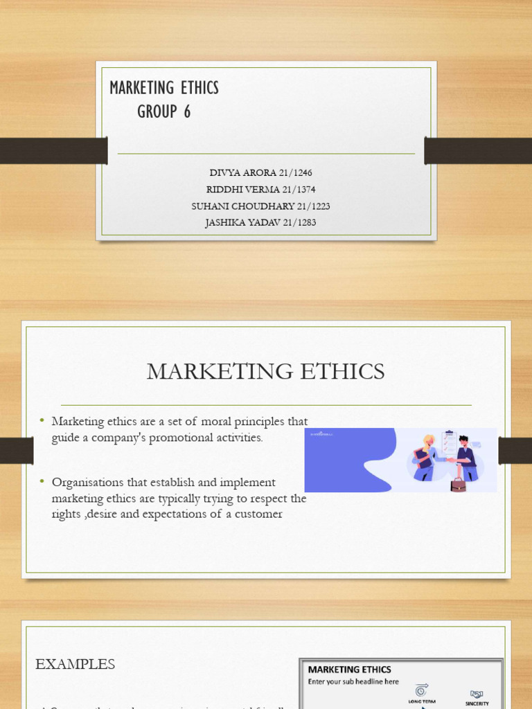 Marketing Ethics Presentation | PDF | Marketing | Prices