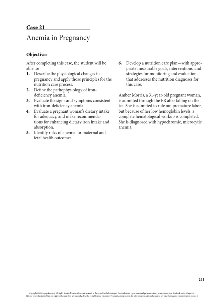 A Case Study Approach 21 Anemia | PDF | Anemia | Pregnancy