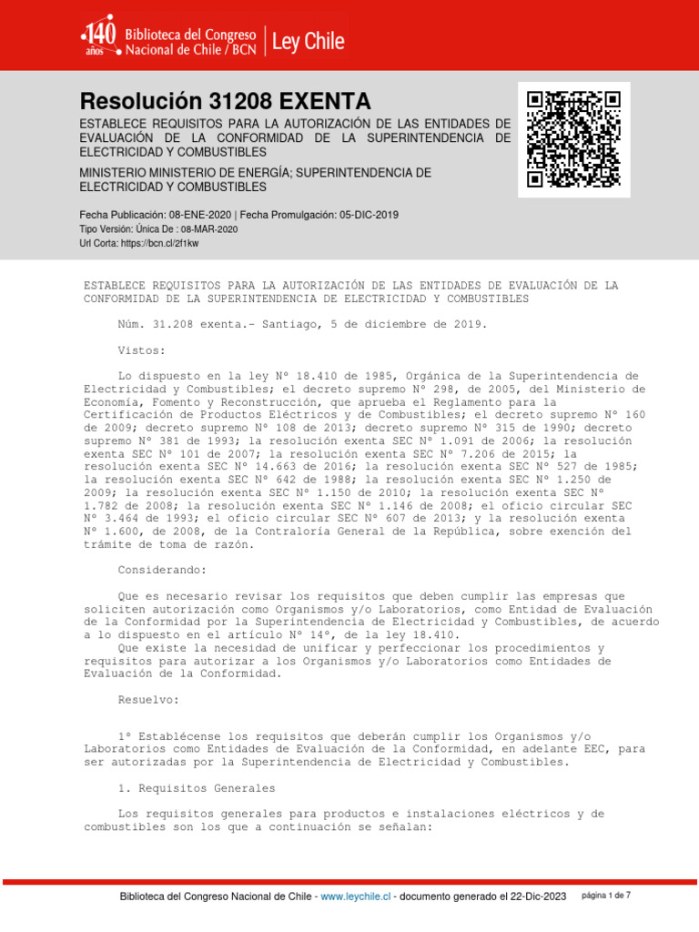 Resolucion-31208 EXENTA - 08-ENE-2020 | PDF | Gobierno