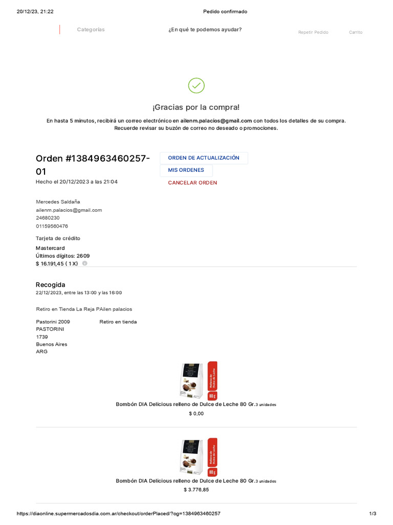 Pedido Confirmado | PDF