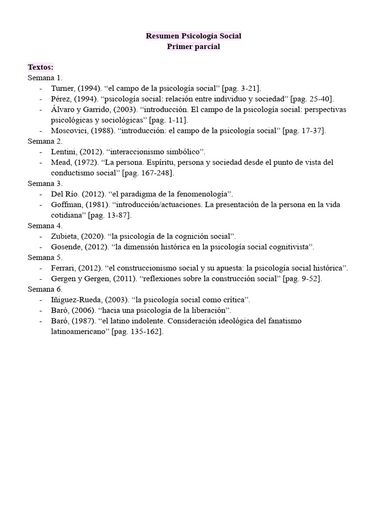 Resumen P1 - PS | PDF | Sicología | Psicología Social