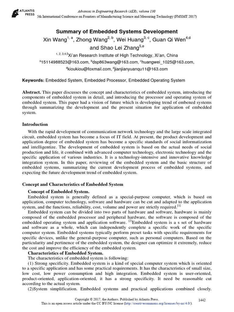Summary of Embedded Systems Development | PDF | Embedded System | Microcontroller