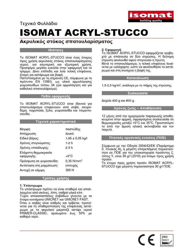 ISOMAT-ACRYL-STUCCO-1 | PDF