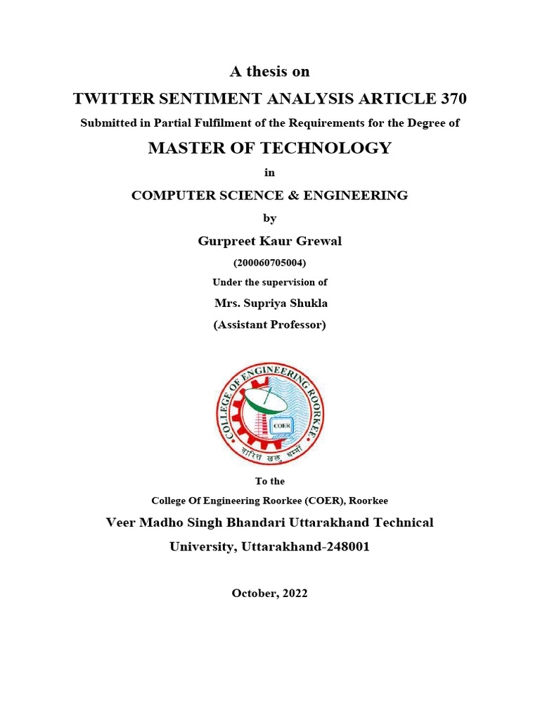 Mtech Thesis 2020-22 | PDF | Support Vector Machine | Machine Learning