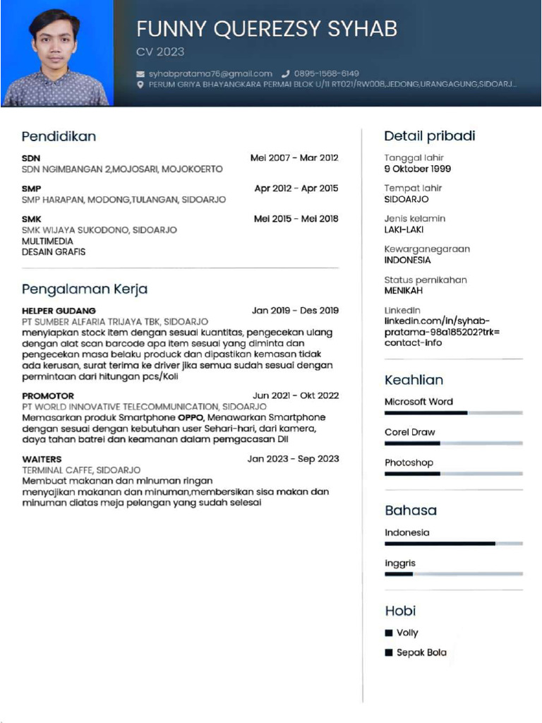 Contoh CV Terbaru | PDF