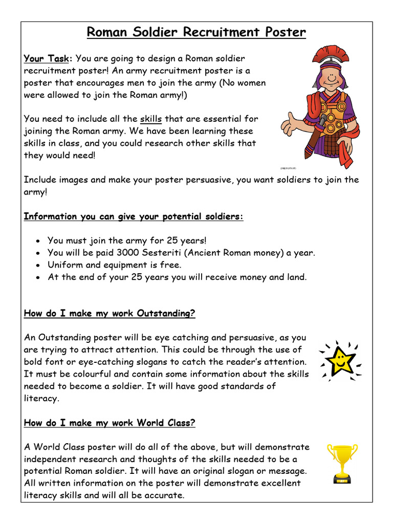 Roman Soldier Recruitment Poster Pdf