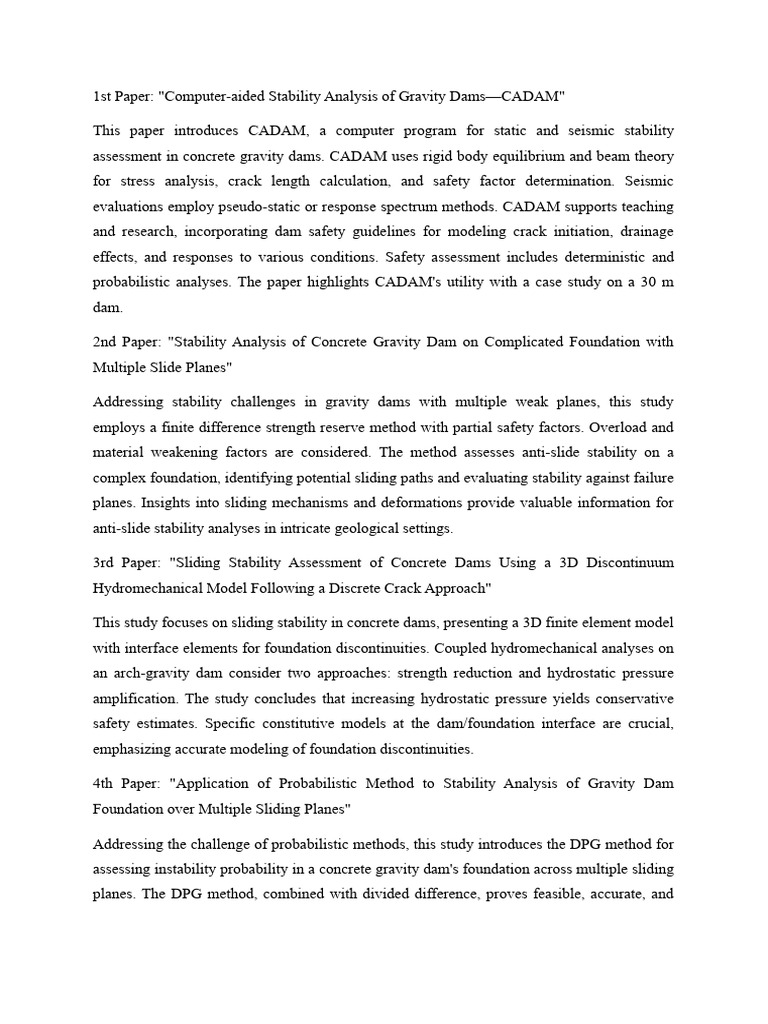 Overall Summary | Download Free PDF | Dam | Strength Of Materials