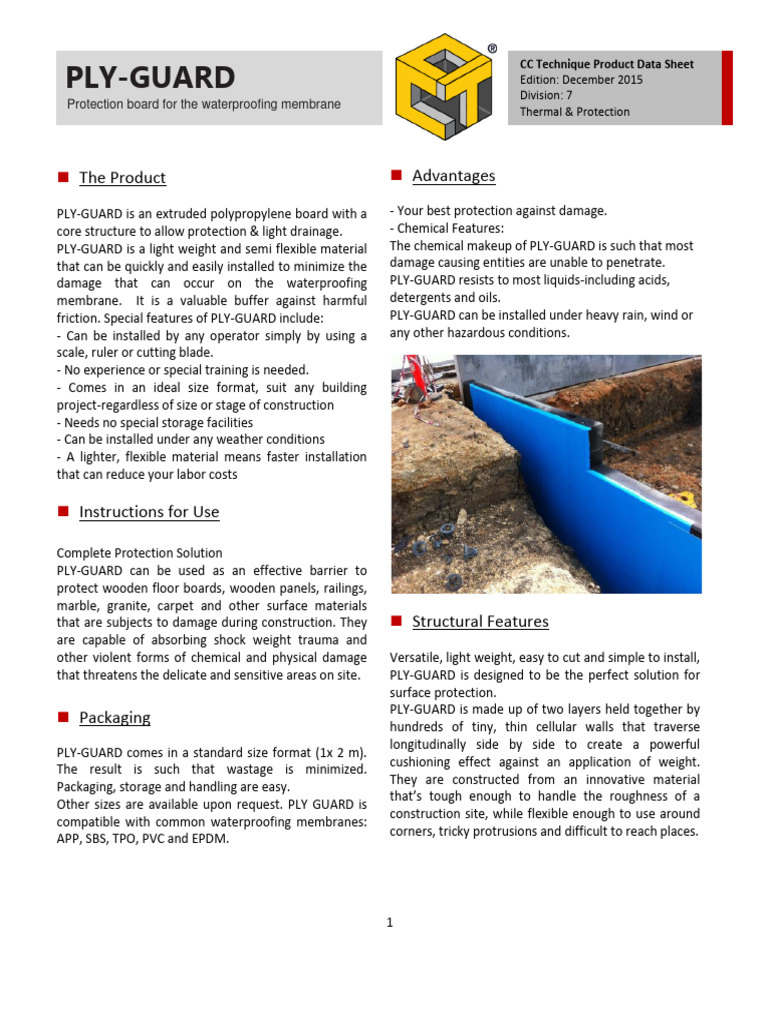 Plyguard TDS | PDF | Secondary Sector Of The Economy | Materials Science