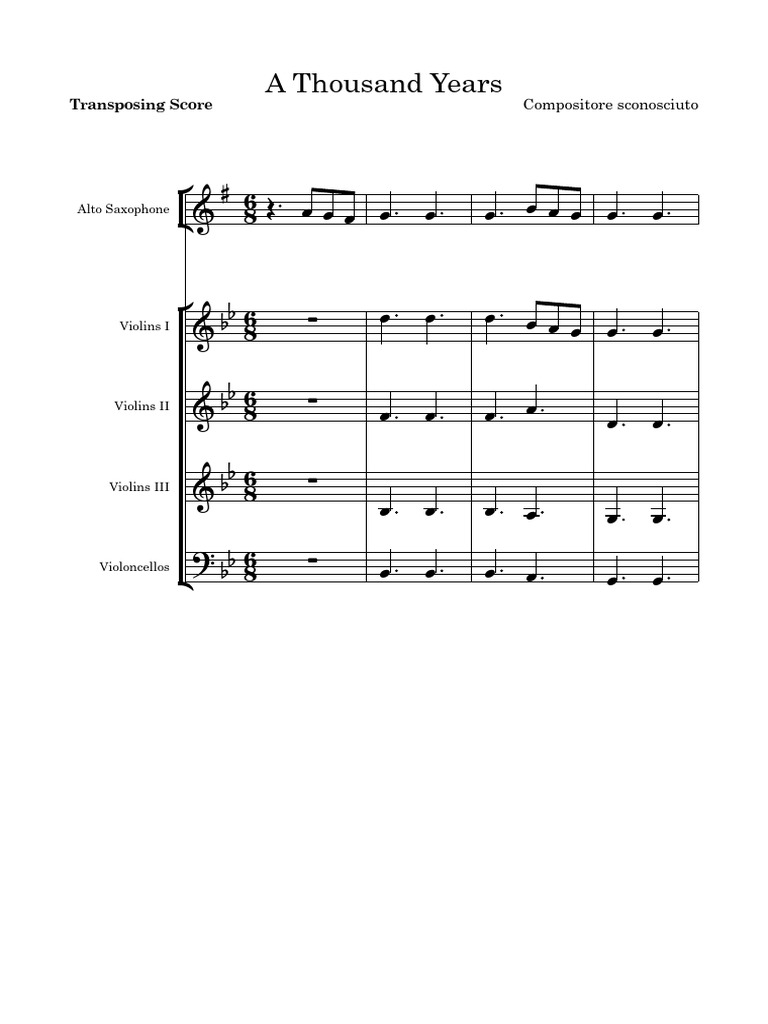 A Thousand Years | PDF | European Musical Instruments | Saxophone