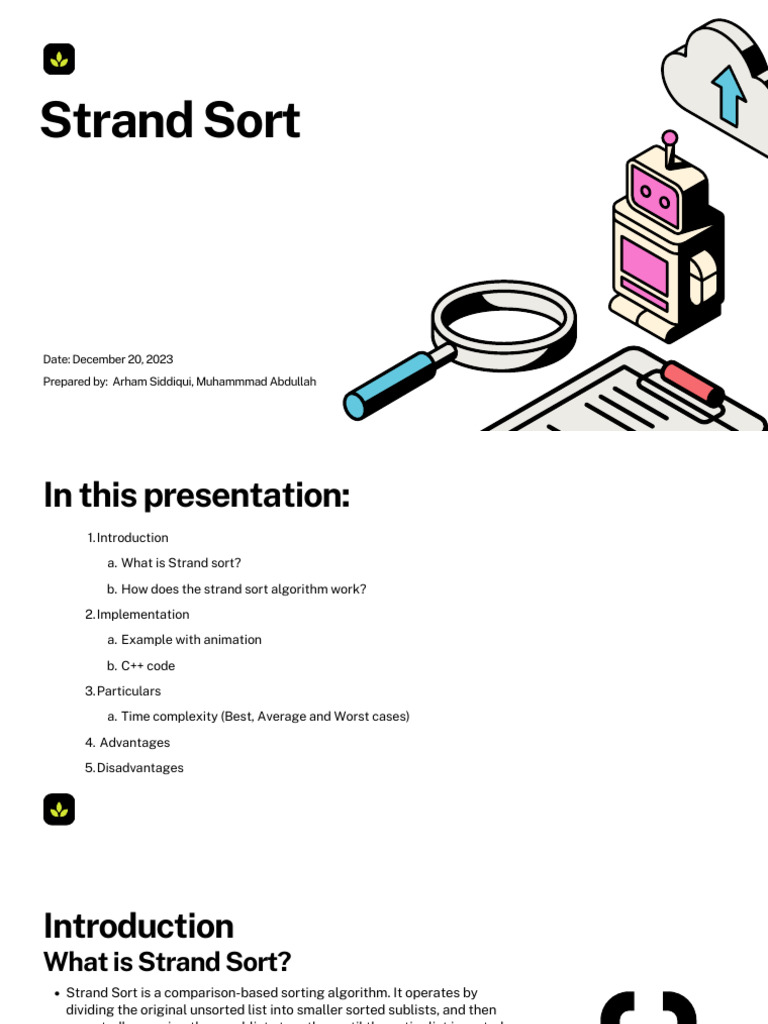 Strand Sort | PDF | Algorithms And Data Structures | Algorithms Strand Sort | PDF | Algorithms And Data Structures | Algorithms