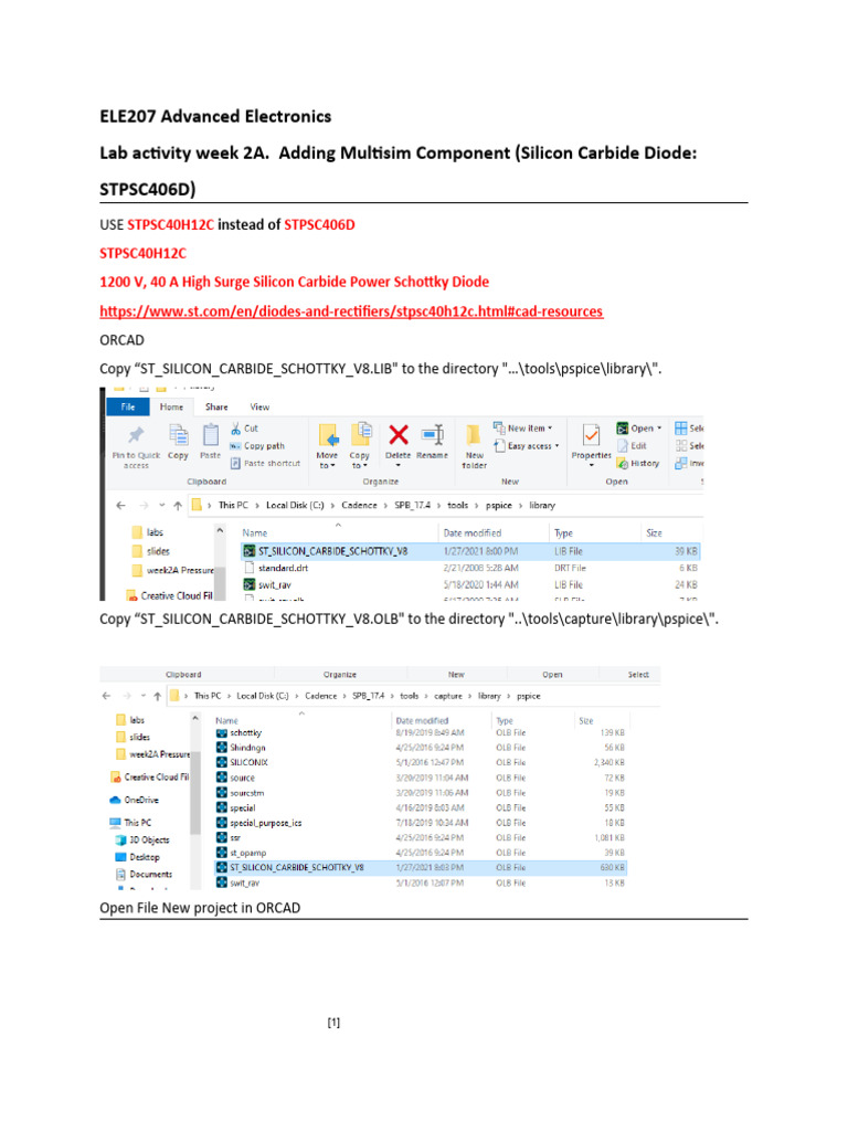 ELE207 Lab Week 2 PSpice Multisim | PDF