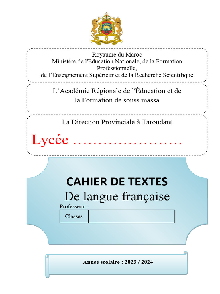 Cahier de Texte | PDF