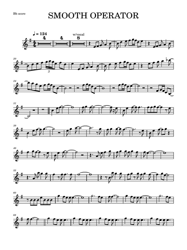 Smooth Operator Bb Score and Sheet Music | PDF