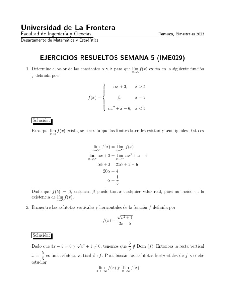 S5 Ejercicios Resueltos | PDF | Matemática Elemental | Análisis numérico