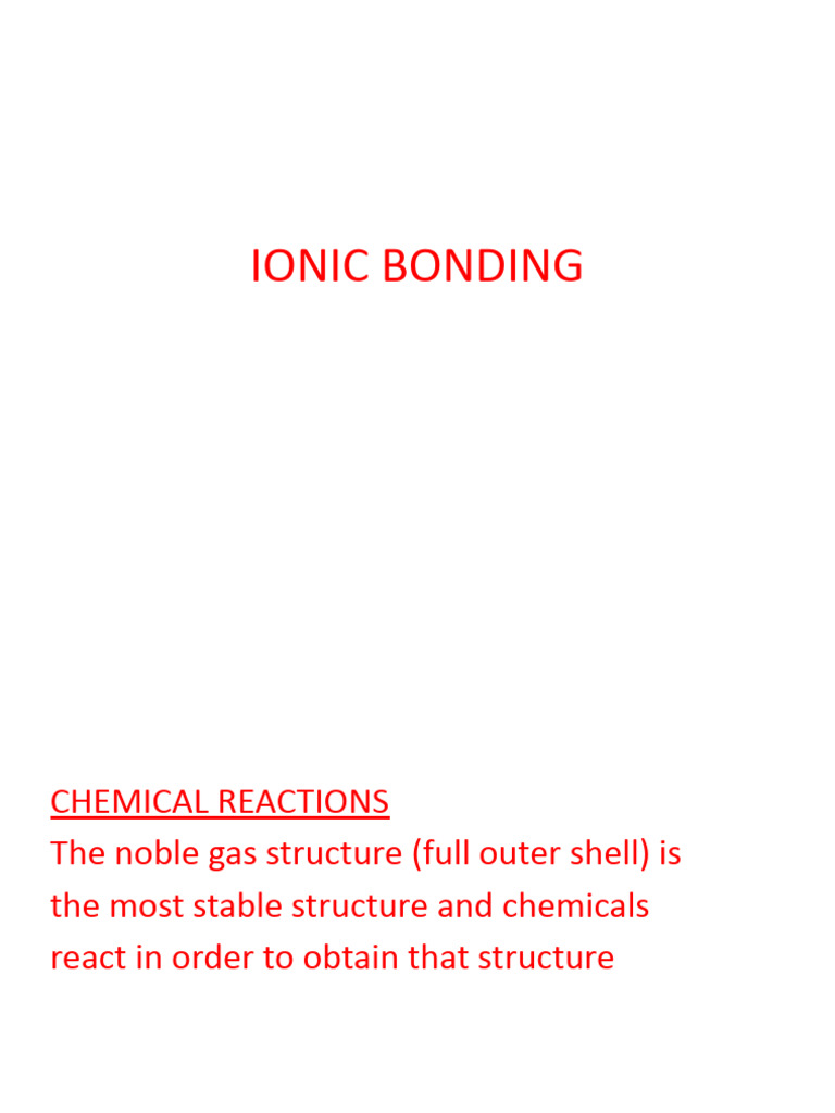 Ionic Bonding | PDF | Ion | Ionic Bonding