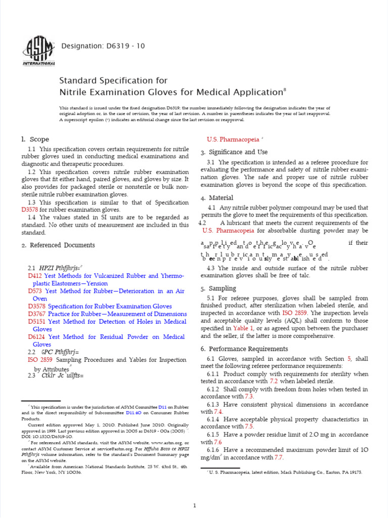 PDF Nitrile Astm d6319 Standard | PDF | Engineering Tolerance ...