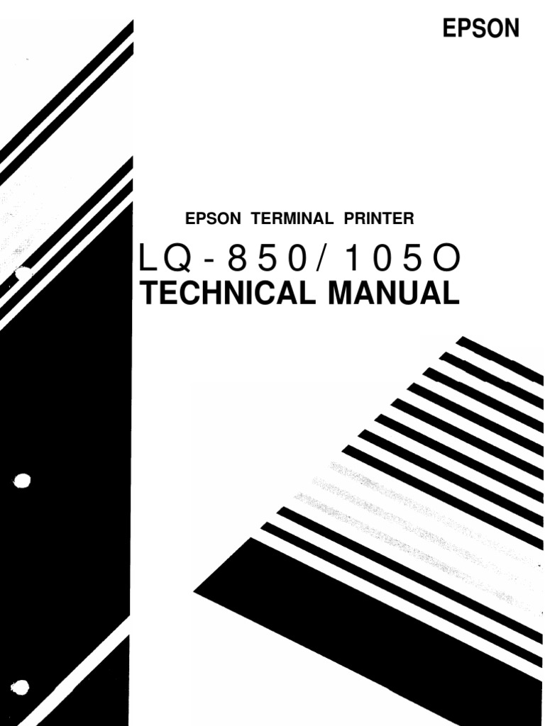 Epson LQ-850 LQ-1050 Service Manual | PDF | Printer (Computing ...