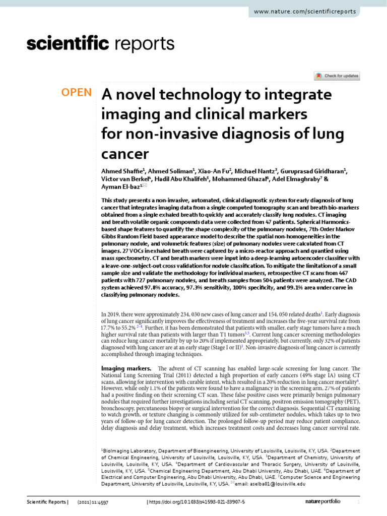 A Model For Detection Of Lung Cancer On Ct Scan Using Image Processing Techniques Compressed Pdf