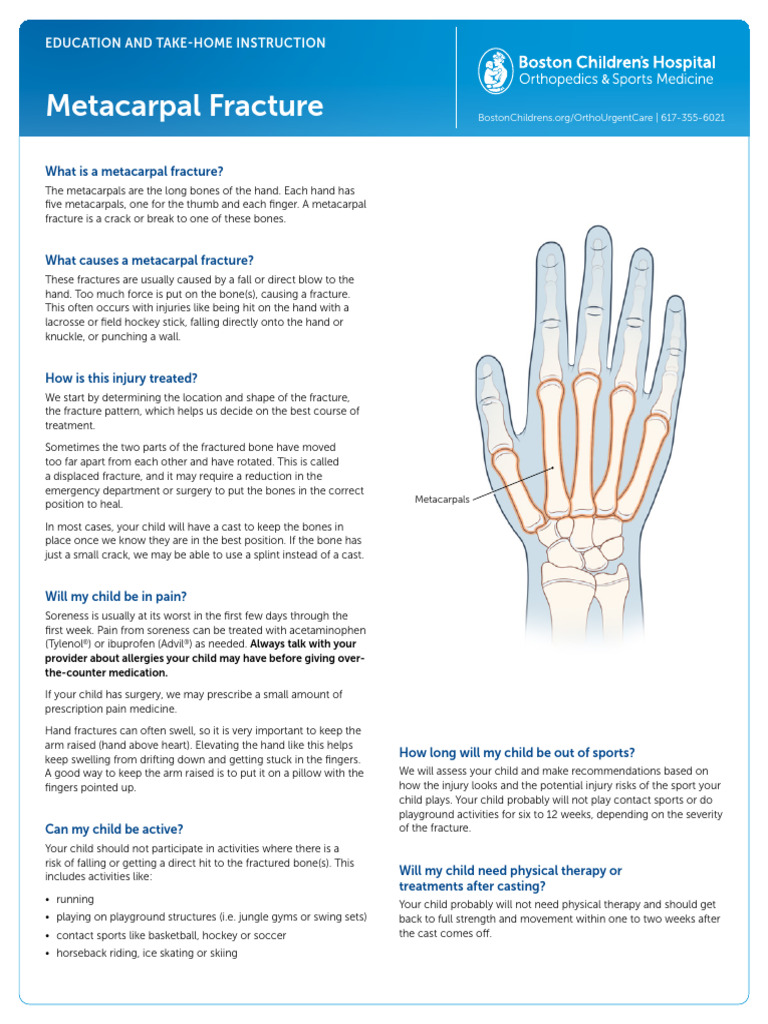 Metacarpal Fracture Guide | PDF | Hand | Clinical Medicine