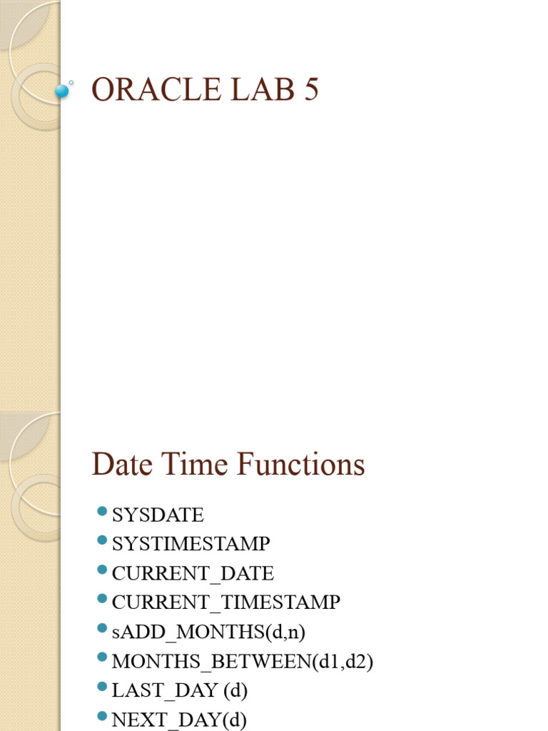 Oracle Lab 5 | PDF | Data Type | Computer Programming