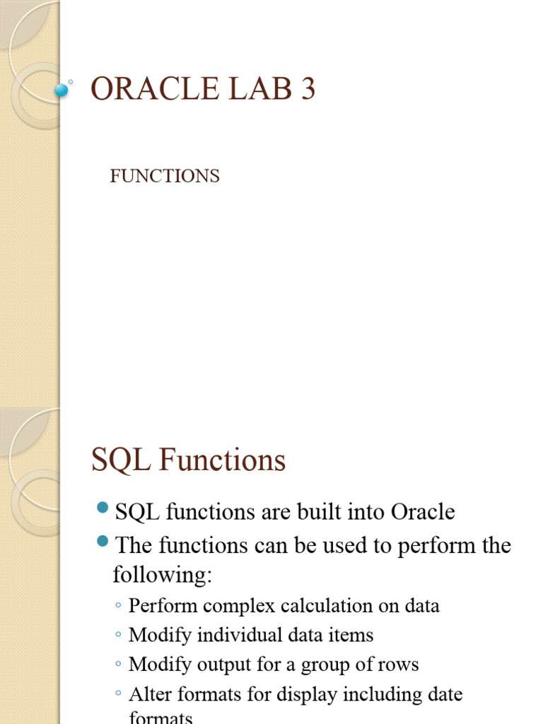 Oracle Lab 3 | PDF | Data Management | Mathematics