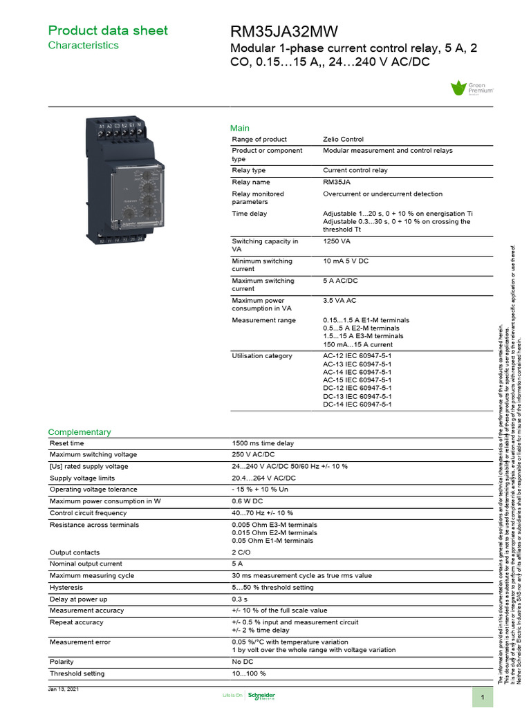 Zelio Control RM35JA32MW Document | PDF | Relay | Direct Current