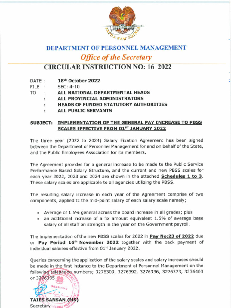 Circular Instruction 16 of 2022 3 Increment | PDF