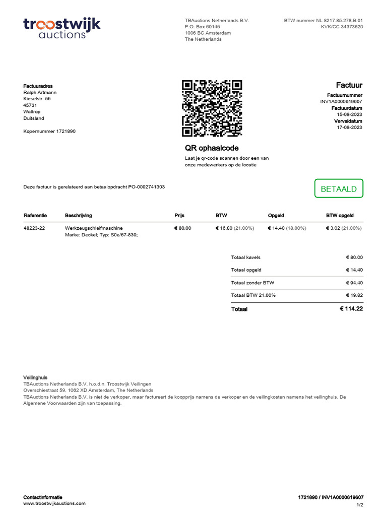 Factuur: Betaald | PDF