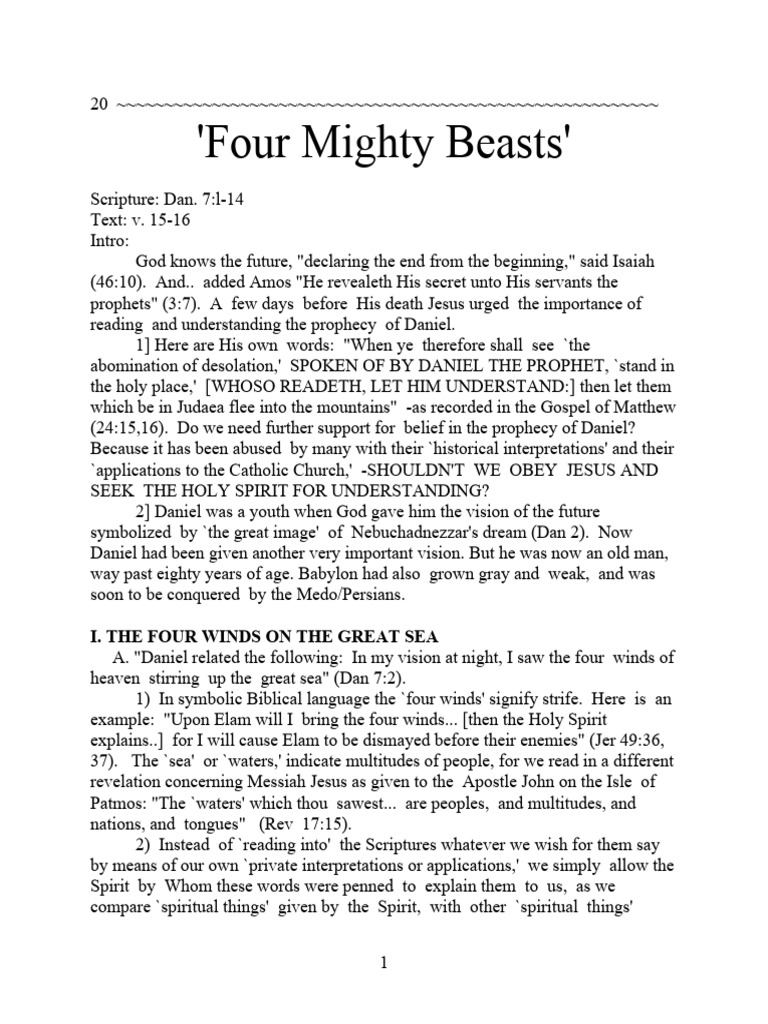 0020-Four Mighty Beasts | PDF | Pope | Catholic Church