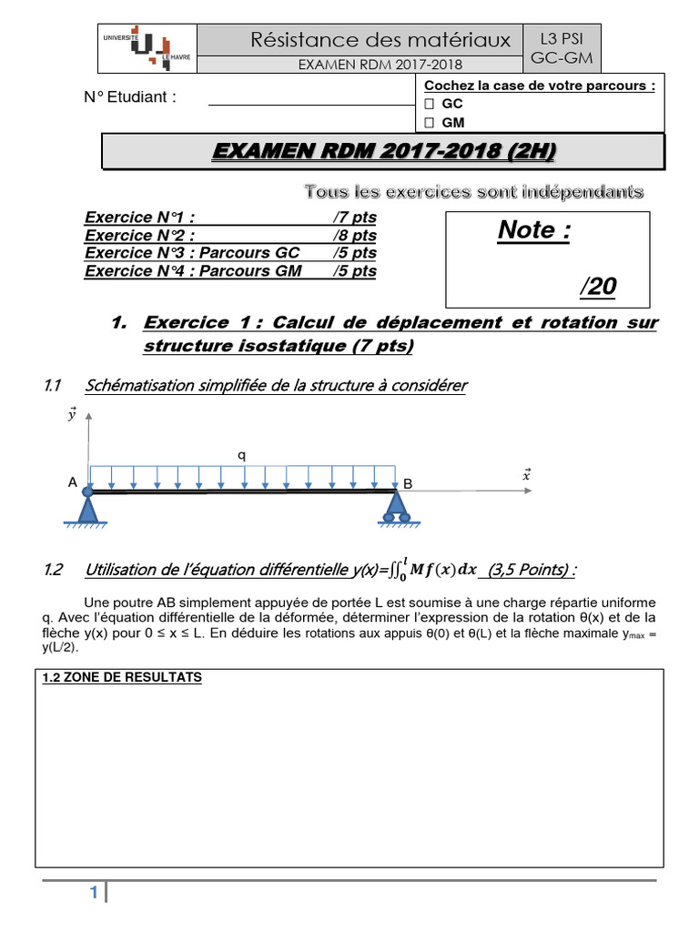 Examen RDM 2017-2018 | PDF