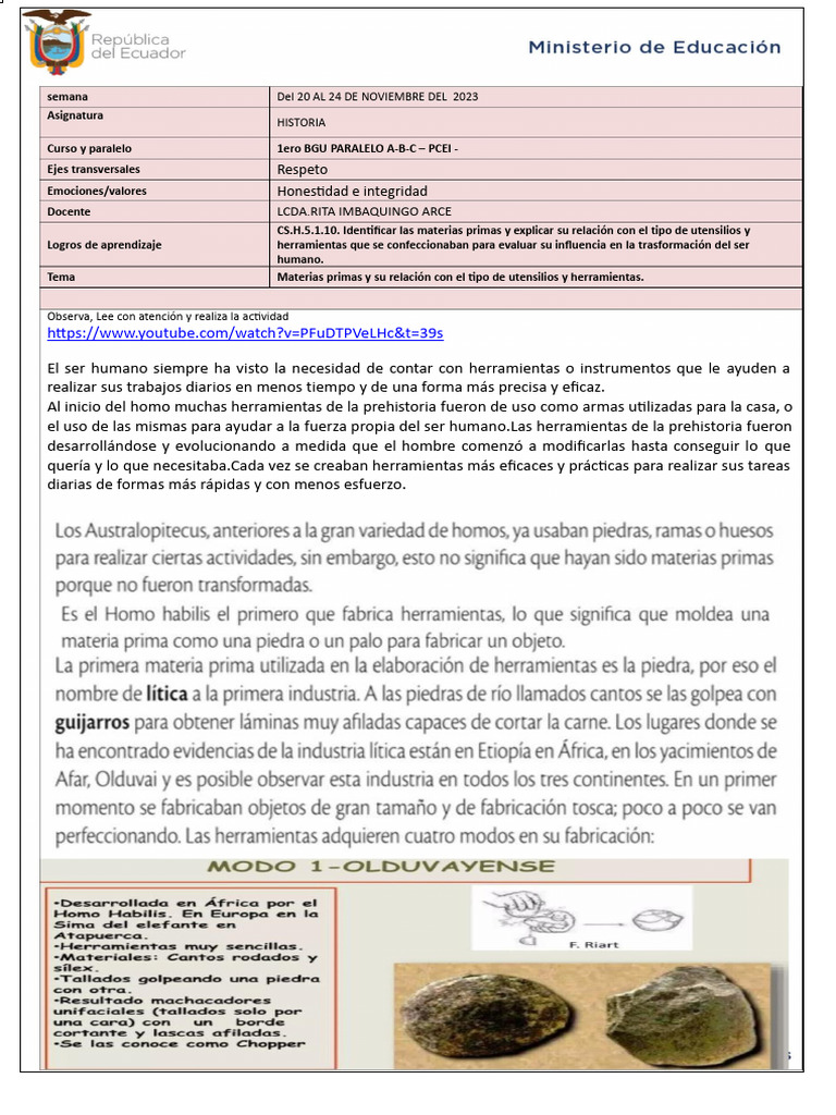 FICHA HISTORIA 1ERO A B C SEMANA+DEL+20+al+24+DE+NOVIEMBRE 2023 PCEI ...
