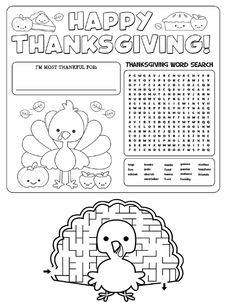 Thanksgiving Worksheets | PDF
