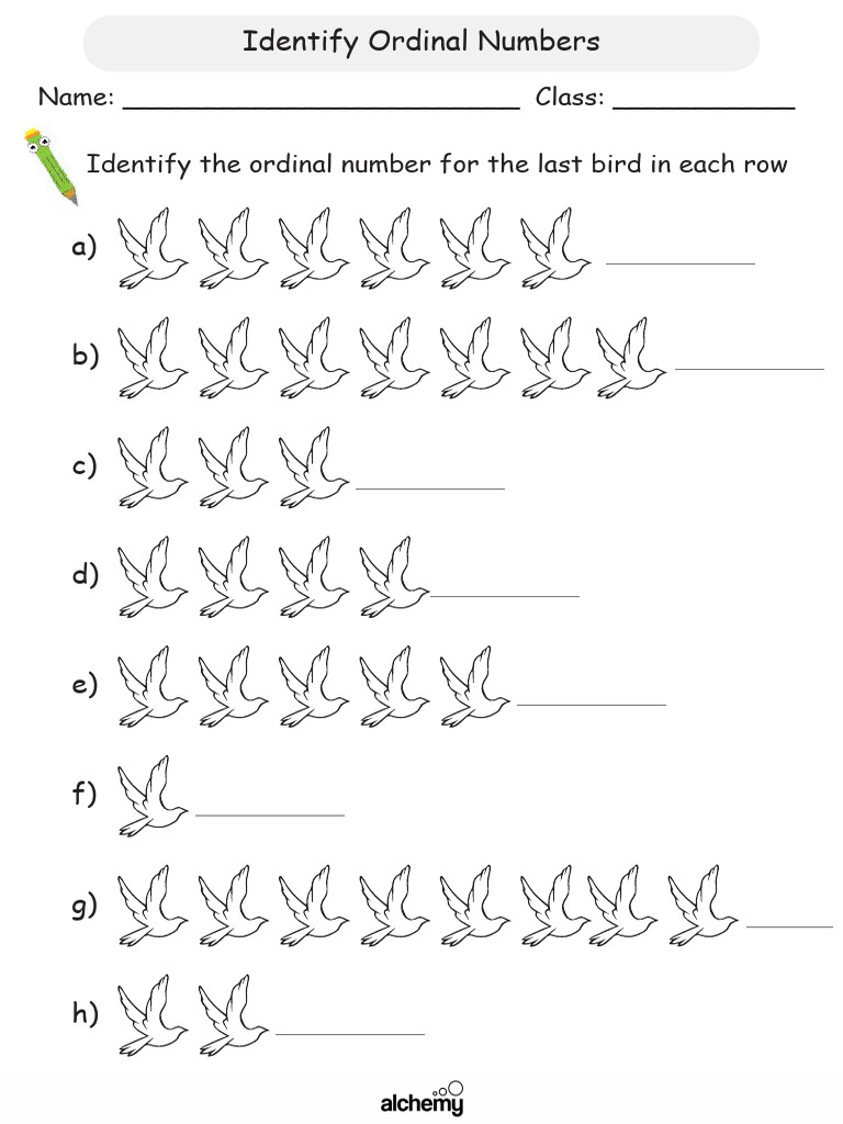 Primary Maths Worksheet (Identify Ordinal Numbers) | PDF