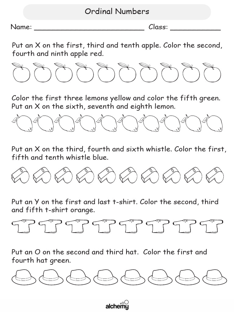 Primary Maths Worksheet (Ordinal Numbers Up To 10) | PDF